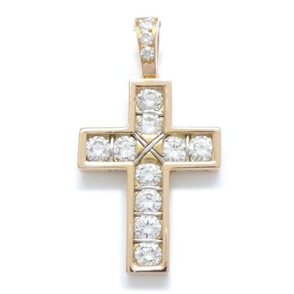 Cartier | Jewelry | Cartier Aurora Cross Pendant Diamond Pink Gold ...